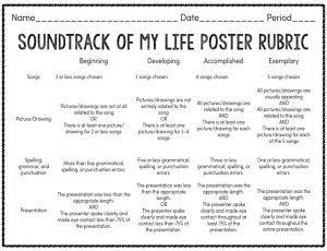 Soundtrack of My Life Poster or PowerPoint Project - The Musical Rose