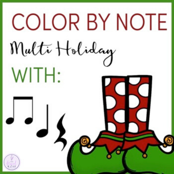 Color by Note Holiday (Christmas, Hanukkah, and Kwanzaa) - The Musical Rose