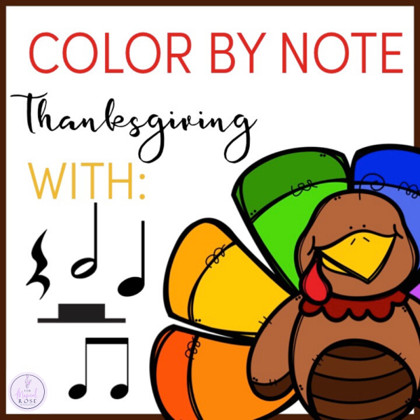 Color by Note Thanksgiving - The Musical Rose